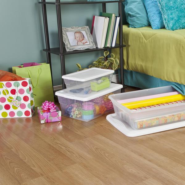 Sterilite 1642 - 6 Qt. Storage Box White 16428012